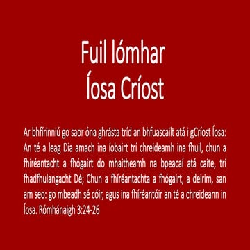 Irish (Gaeilge) - The Precious Blood of Jesus Christ - Fuil lómhar Íosa ...