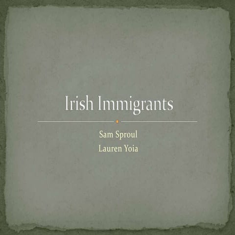 Irish immigration | PPTX