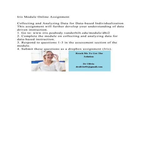 Iris Module Online AssignmentCollecting and Analyzing Data for D.docx