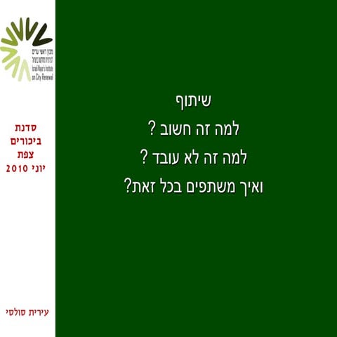 Irit Solzi on Collaborative Planning for the Israeli Mayors Institute | PPT