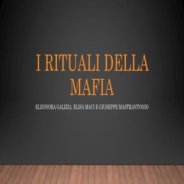 I rituali della mafia | PPTX