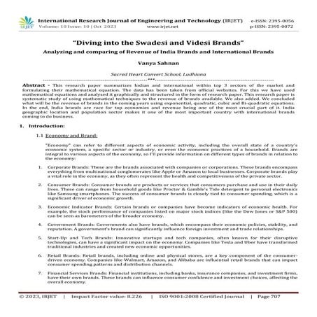 “Diving into the Swadesi and Videsi Brands” | PDF