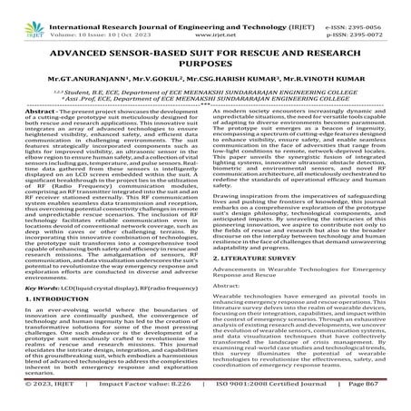 ADVANCED SENSOR-BASED SUIT FOR RESCUE AND RESEARCH PURPOSES | PDF
