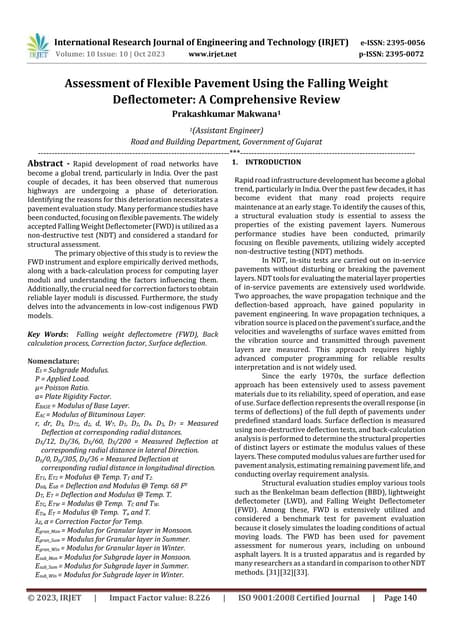 Interpretation Of Falling Weight Deflectometer (FWD) Data | PDF ...