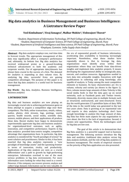 Big Data Technologies - introduction - applications - examples | PDF