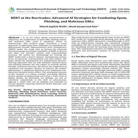 BERT at the Barricades: Advanced AI Strategies for Combating Spam, Phishing, and Malicious URLs ...