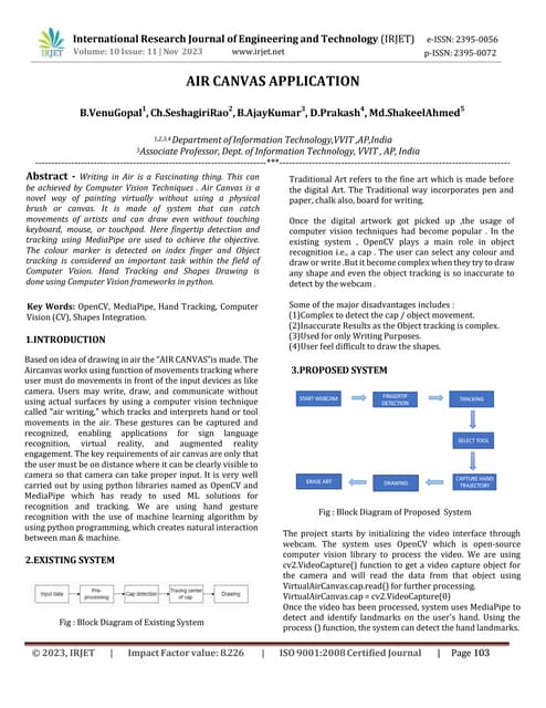 Air Canvas | PPTX | Technology & Computing