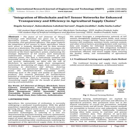 Integration Of Blockchain And Iot Sensor Networks For Enhanced Transparency And Efficiency In