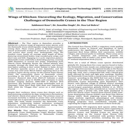 Wings of Khichan: Unraveling the Ecology, Migration, and Conservation ...