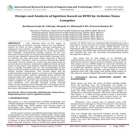 Design And Analysis Of Ignition Based On Rfid By Arduino Nano Compiler 3263