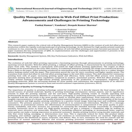 Quality Management System in Web-Fed Offset Print Production ...