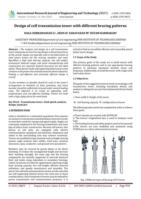 Design of Transmission Tower | DOCX