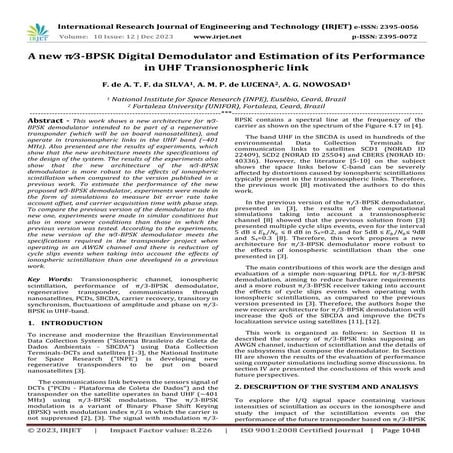A new π⁄3-BPSK Digital Demodulator and Estimation of its Performance in UHF Transionospheric ...