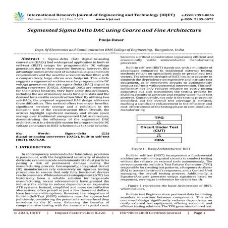 Segmented Sigma Delta DAC using Coarse and Fine Architecture | PDF