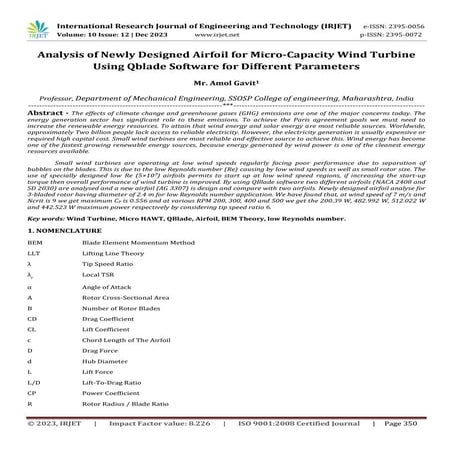 Analysis of Newly Designed Airfoil for Micro-Capacity Wind Turbine using Qblade Software for ...