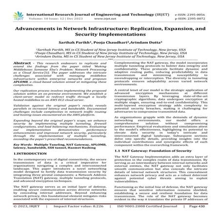 Advancements in Network Infrastructure: Replication, Expansion, and Security Implementations | PDF