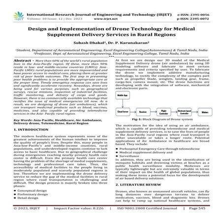 Design and Implementation of Drone Technology for Medical Supplement ...