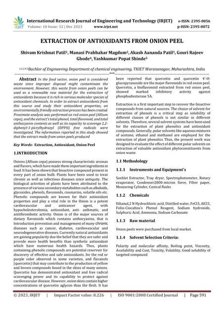 Estimation of total phenols | PPTX | Chemistry | Science