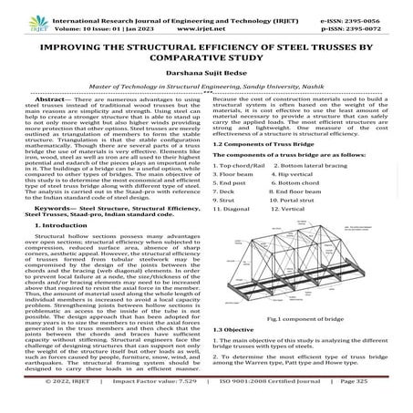 IMPROVING THE STRUCTURAL EFFICIENCY OF STEEL TRUSSES BY COMPARATIVE ...