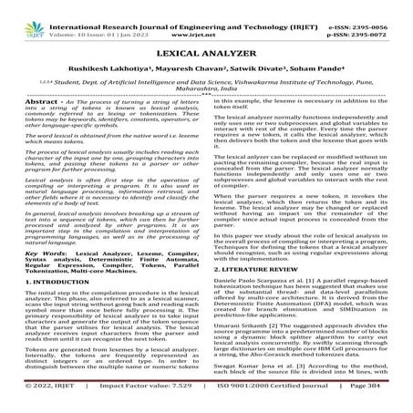 LEXICAL ANALYZER | PDF