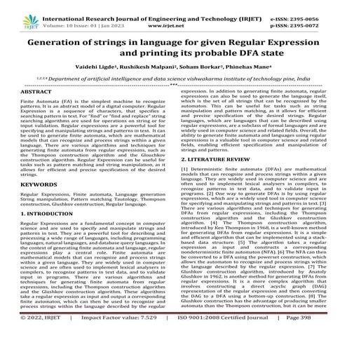 Generation of strings in language for given Regular Expression and ...