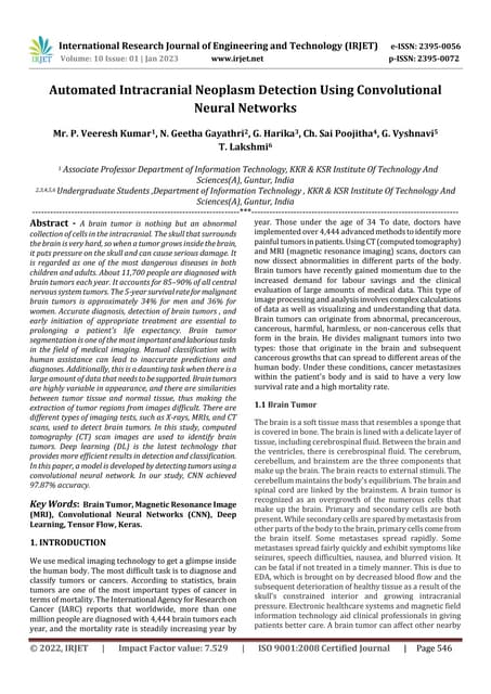 Automated Intracranial Neoplasm Detection Using Convolutional Neural