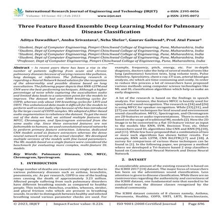 Three Feature Based Ensemble Deep Learning Model For Pulmonary Disease