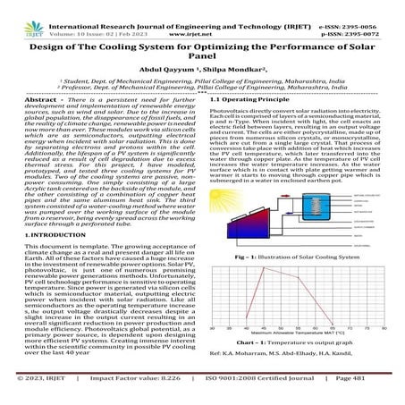 Design of The Cooling System for Optimizing the Performance of Solar ...