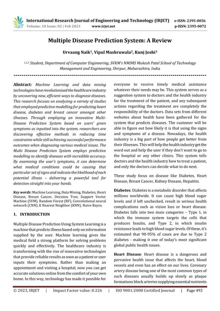 Multiple Disease Prediction System | PDF