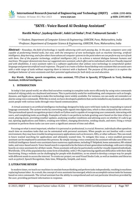 A Literature Survey On Voice Assistance | PDF | Programming Languages ...