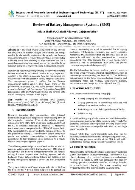 Smart Battery Management System for Lithium Ion Battery | PDF