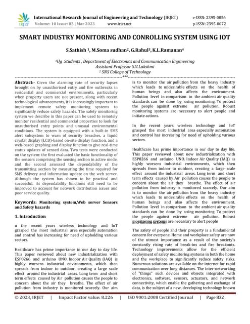 IoT Based Automatic Gas, Smoke and Fire Alert System | PDF | Indoor Environmental Quality | Home ...