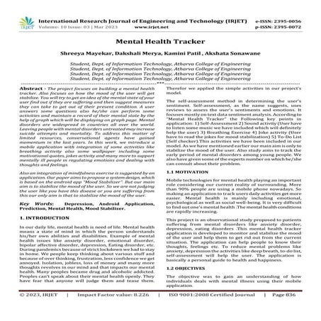 Mental Health Tracker | PDF