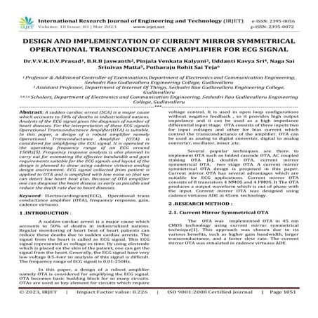 DESIGN AND IMPLEMENTATION OF CURRENT MIRROR SYMMETRICAL OPERATIONAL ...