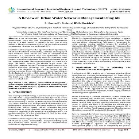 A Review of _Urban Water Networks Management Using GIS | PDF