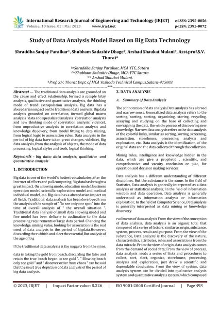 Introduction To Data Analysis Course Notespdf Databases Computer Software And Applications