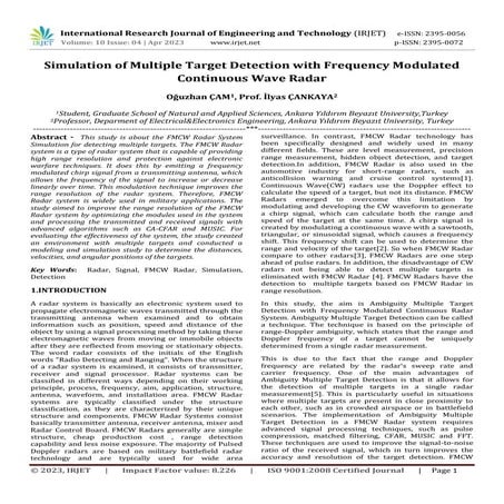 Simulation of Multiple Target Detection with Frequency Modulated ...