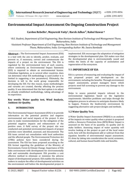 Environmental Impact Assessment of Residential Township | PDF
