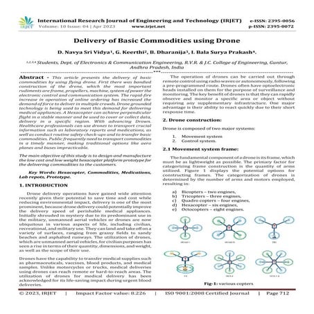 Delivery of Basic Commodities using Drone | PDF