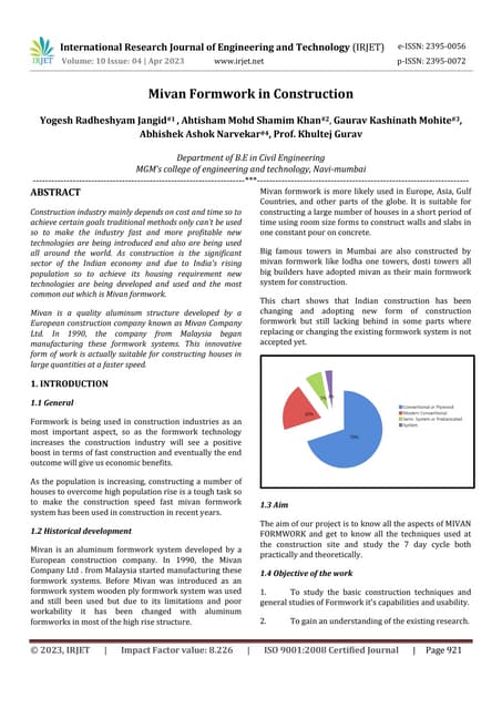 Presentation on MIVAN -- A versatile aluminum formwork construction ...