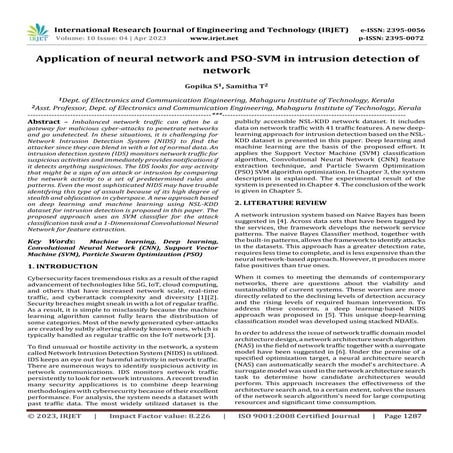 Application Of Neural Network And Pso Svm In Intrusion Detection Of Network Pdf