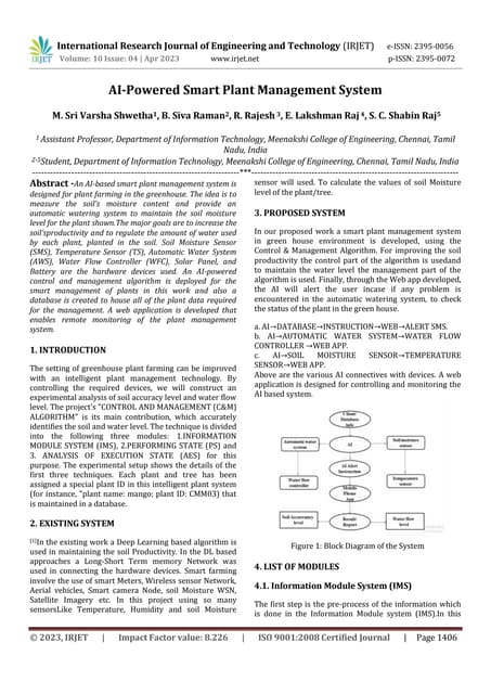 Smart Irrigation System Using IOT | PDF