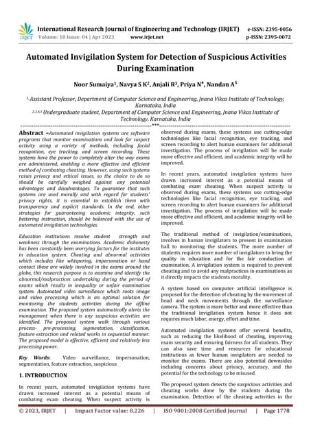 AUTOMATED PROCTORING SYSTEM | PDF