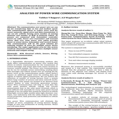 ANALYSIS OF POWER WIRE COMMUNICATION SYSTEM | PDF