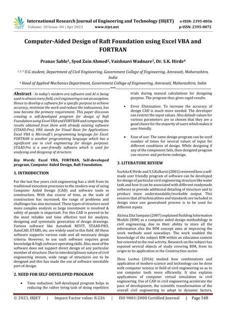 Computer Aided Design Of Raft Foundation Using Excel Vba And Fortran Pdf
