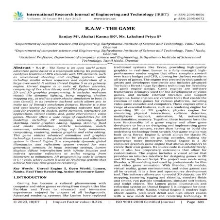 Id tech - Game Engine presentation for Course | PPTX