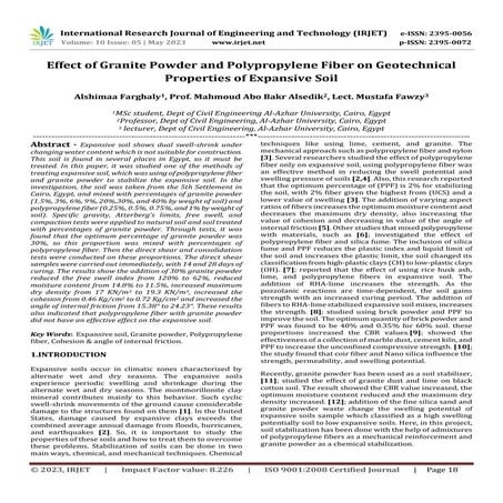 Effect of Granite Powder and Polypropylene Fiber on Geotechnical ...