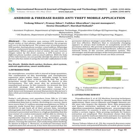 ANDROID & FIREBASE BASED ANTI THEFT MOBILE APPLICATION | PDF