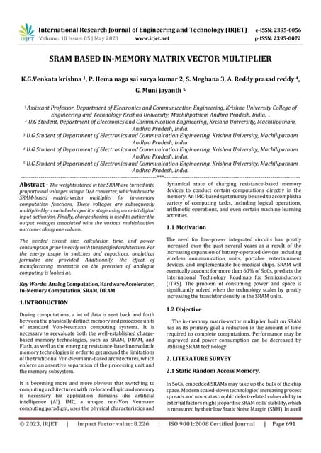 SRAM | PPTX | Data Storage and Warehousing | Computing