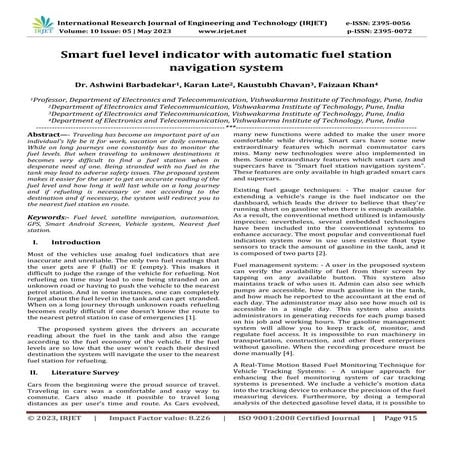 Smart fuel level indicator with automatic fuel station navigation ...